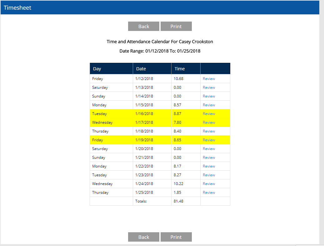 Timesheet